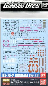 bandai hobby gd-97 mg gundam ver. 3.0 bandai decal (bag/6)