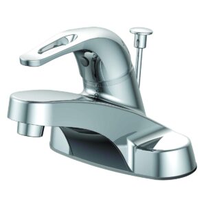 ez-flo prestige collection single handle low spout lavatory faucet, bathroom sink faucet with loop lever handle, less pop up, chrome, 10088lf