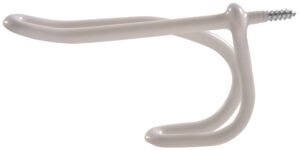 hardware essentials 852897 wire coat and hat hook white vinyl -2 pack