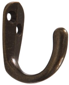 hardware essentials 852899 clothes hooks antique brass -2 pack