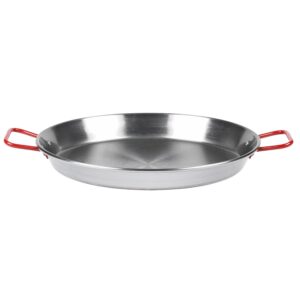 spanish paella pan, 15", serves 8, silver