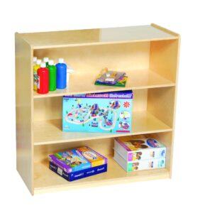 contender 3 shelf kids storage solution | wooden bookshelf / toy organizer for kids