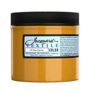 jacquard textile color raw sienna - permanent fabric paint for clothes, furniture upholstery, shoes or tote bags – indoor & outdoor fabric paint – 8 oz jar, upholstery fabric paint