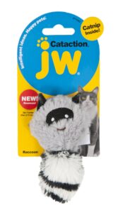 jw pet company catnip toys - catnip infused plush racoon cat toy