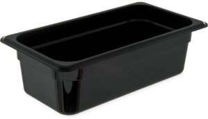 carlisle foodservice products 3086103 storplus high heat food pan, 4" deep, third size, black