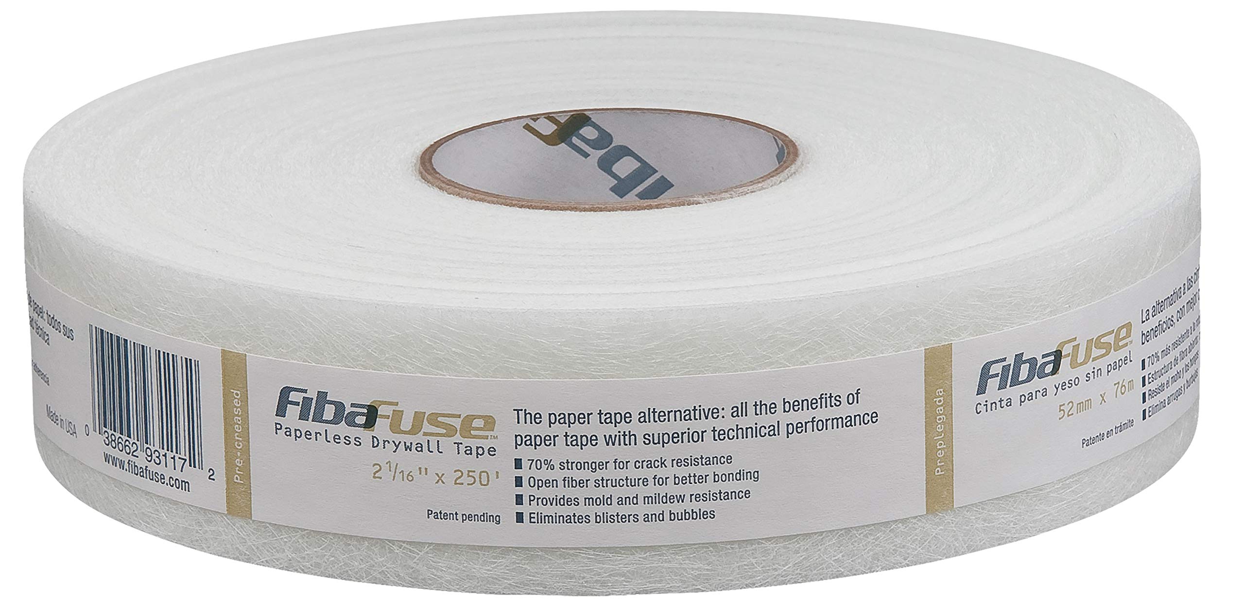 Saint Gobain ADFORS FibaFuse Paperless Drywall Joint Tape, 2-1/16 in x 250 ft - White