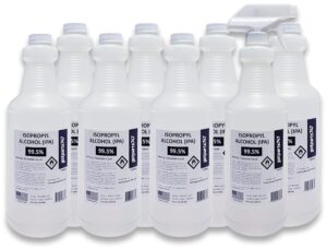 8 x 1000 ml (8 liters/more than 2 gallons) high purity isopropyl alcohol ipa 99.5% - includes a trigger sprayer