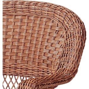 Jeco Honey Wicker Chair with Green Cushion