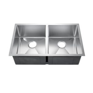 geraldine double bowl stainless kitchen sink 32" w x 19" d x 10" h