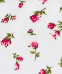 red & white roses fleece fabric - by the yard