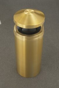 glaro inc. glaro 16 gallon waste receptacle w/canopy top, satin brass - h1501be