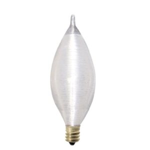 bulbrite 60c11s 60 watt incandescent spunlite c11 chandelier bulb candelabra base satin 25 ct