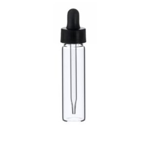 2 dram clear glass vial - dropper - pack of 12