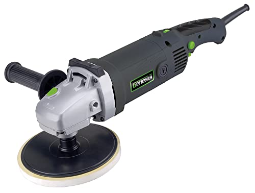 Genesis GSP1711 11 Amp 7" Variable Speed Sander/Polisher with Foam Polishing Pad, Hook and Loop Backer Pad, Sanding Disc, Rubber Backing Pad and Dual-Position Assist Handle