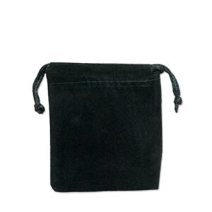 velveteen drawstring pouch 2"x2-1/2" black (10-pcs)