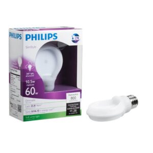 Philips 433227 10.5-watt Slim Style Dimmable A19 LED Light Bulb, Soft White