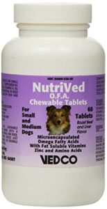 vedco 60 count nutrived o.f.a. chewable tablets for small and medium dogs