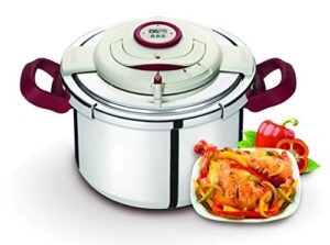 seb clipso+ precision pressure cooker 6 l stainless steel steamer, healthy steamer, induction, made in france p4410706