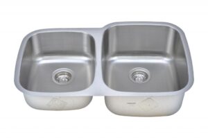 wells cmu3221-79-16-1 craftsmen series kitchen sink package, 32" 40/60, brushed matte finish