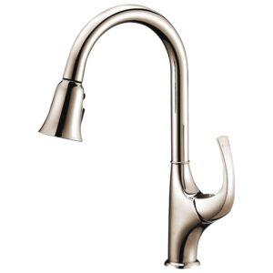 dawn ab04 3277bn single-lever pull-out spray kitchen faucet, brushed nickel