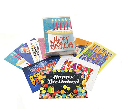 36 Pack of Birthday Card Assortment - 5x7 Cards - Boxed Set of 36 Cards & Envelopes Bulk Business Pack