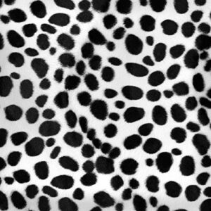 white dalmatian velboa faux fur fabric - by the yard