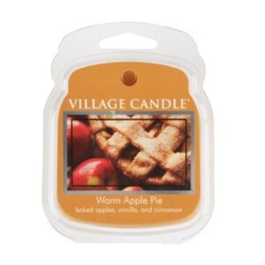 village candle warm apple pie wax melts flameless fragrance, 2.2 oz, traditions collection, brown