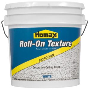 homax 41072024181 roll on ceiling texture, popcorn white, 2 gal