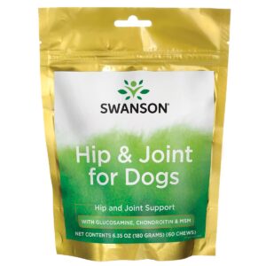 swanson glucosamine & chondroitin for dogs hip & joint with msm 6.35 ounce (180 g) pkg