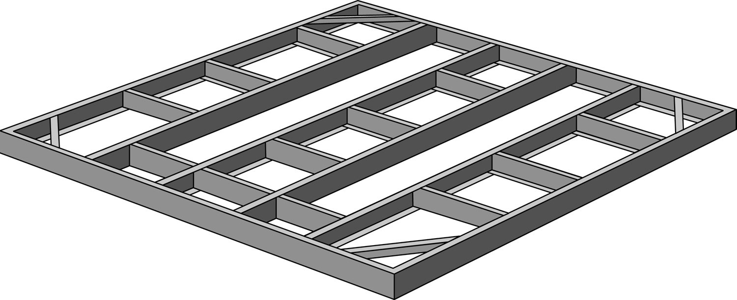 Arrow Shed FDN477 4X7 & 6X5 Floor Base kit, 56"X73", Silver