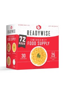 readywise - 72 hours, 30 servings, emergency food supply, mre, pre-made, freeze-dried, survival food, meal essentials for, camping, hiking, and, emergencies, individually packaged, 25-year shelf life