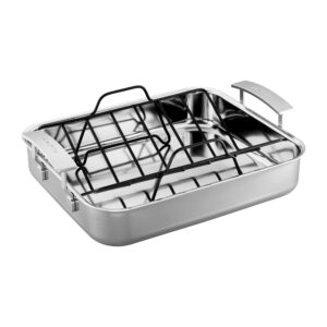 demeyere industry 5-ply stainless steel 15.7 x 13.3-inch roasting pan