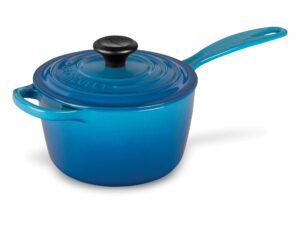 le creuset enameled cast iron signature saucepan, 1.75 qt., marseille