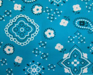 bandana turquoise poly cotton 58 wide fabric by the yard (f.e.