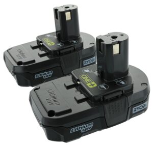 ryobi p102 18v one+ compact lithium ion battery, 2 pack