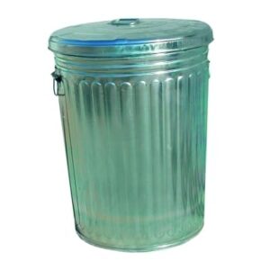 magnolia brush pre-galvanized trash can with lid, round, steel, 20gal, gray