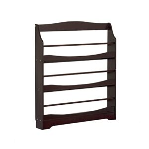 guidecraft expressions espresso bookrack - kids wooden storage bookshelf for school, playroom and bedroom furniture