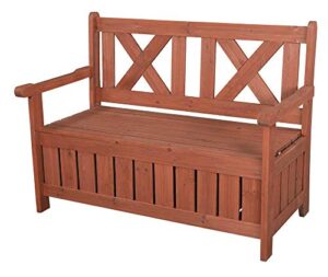 leisure season eisure season sb6024 wooden backyard brown-1 piece-patio, balcony, garden, lawn, park, front outdoor bench with storage