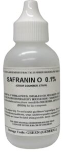 safranin o 0.1% gram counter stain 2oz (60ml)