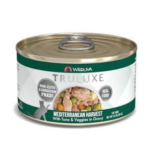 weruva truluxe cat food, mediterranean harvest with tuna whole meat & veggies in gravy, 3oz (pack of 24)