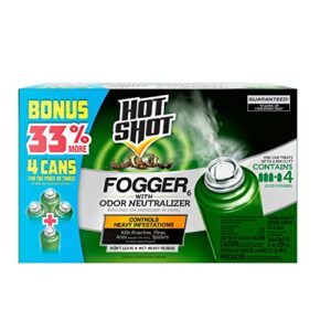 hot shot fogger with odor neutralizer, kills roaches, ants, spiders & fleas, controls heavy infestations, 24 count, 2 ounce