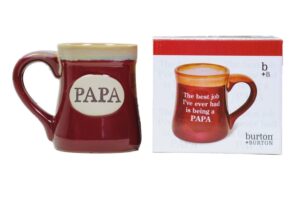 papa best job ever porcelain burgundy coffee tea mug cup 18oz gift box