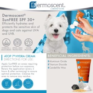 Dermoscent SunFREE SPF30+ Cat & Dog Sunscreen - Safe & Natural Mineral Sunscreen Moisturizing Sun Protection - 30 Ml / 1 Fl. Oz.