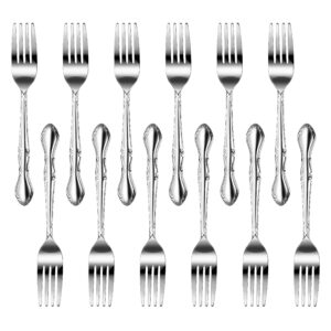 new star foodservice 58642 rose pattern, 18/0 stainless steel, dinner fork, 7.2-inch, set of 12