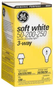 ge lighting 97482 3 way 50 200 250 incandescent light bulb soft white