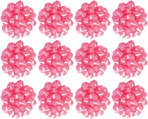 the gift wrap company 12 count decorative confetti gift bows, medium, pink