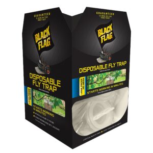 black flag disposable fly trap, attracts all major fly species , 12 pack