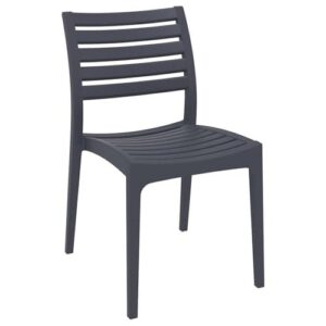 compamia ares outdoor patio dining chair in dark gray (set of 2)