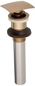 delta faucet 72174-cz square push pop-up bathroom sink drain without overflow, champagne bronze