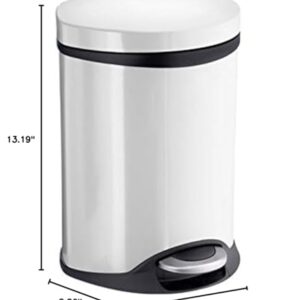 Smedbo Pedal Bin, Stainless-Steel, White, 22.5 x 22 x 33.5 cm